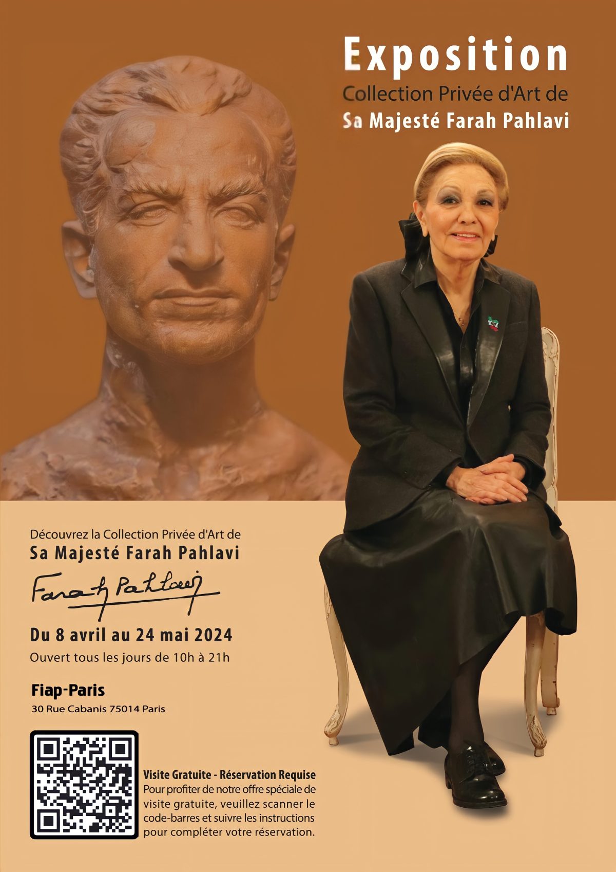 Opening of Farah Pahlavi Foundation Exhibition in Paris